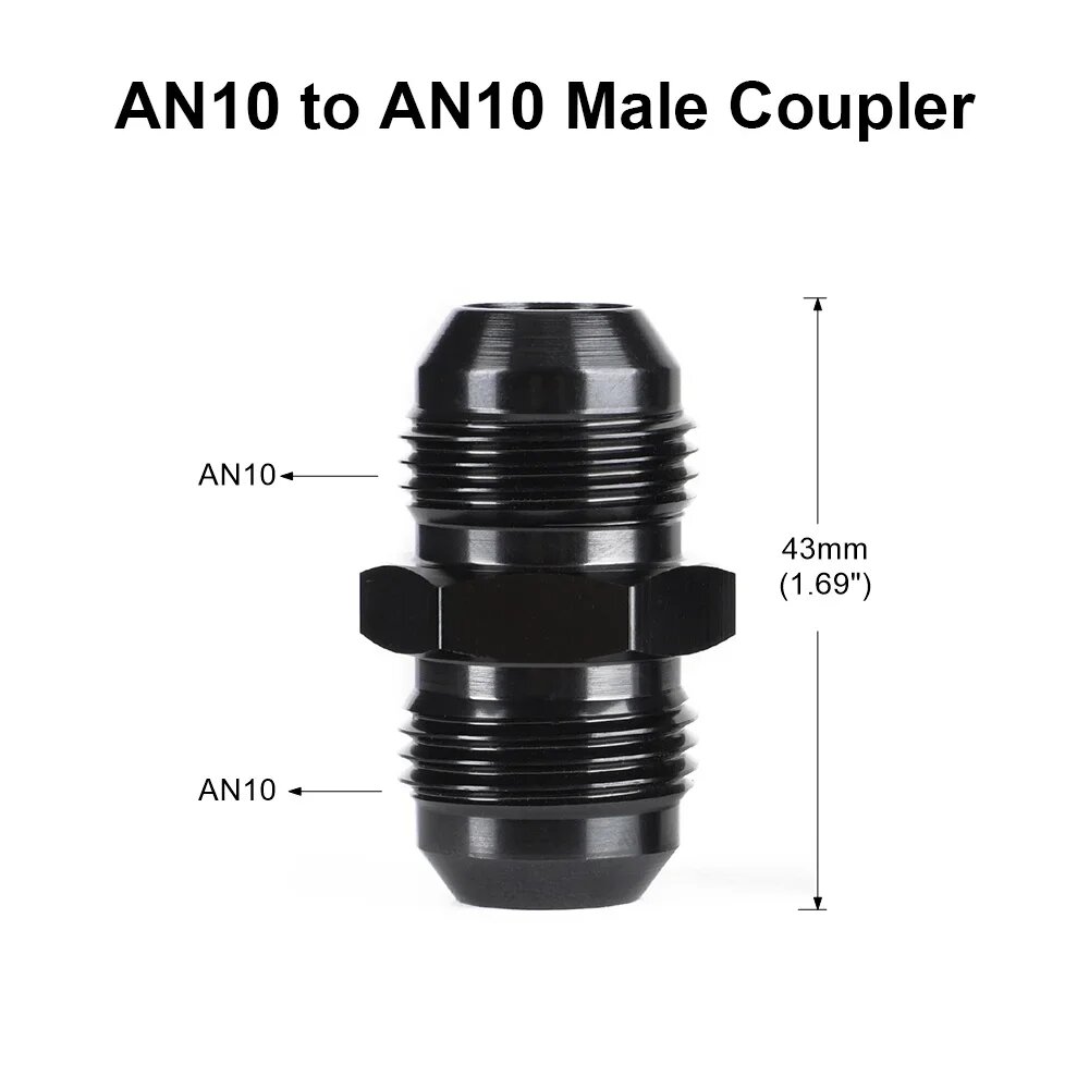 AN4 AN6 AN8 AN10 Алюминиевый раструбный соединитель Адаптер конца шланга для нитрового масла Прямое соединение AN Муфта с наружной резьбой AN