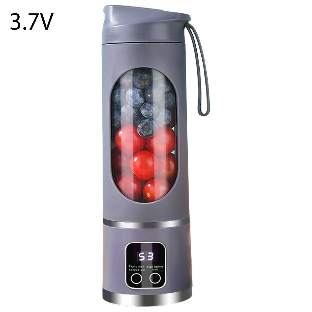 Соковыжималка для фруктов и овощей, 50 Вт, 21000 об/мин, персональный блендер для смузи, перезаряжаемый через USB, объем 450 мл, батарея 1500 мАч, 3 скорости, для приготовления коктейлей, соков, протеиновых коктейлей, для использования в дороге.