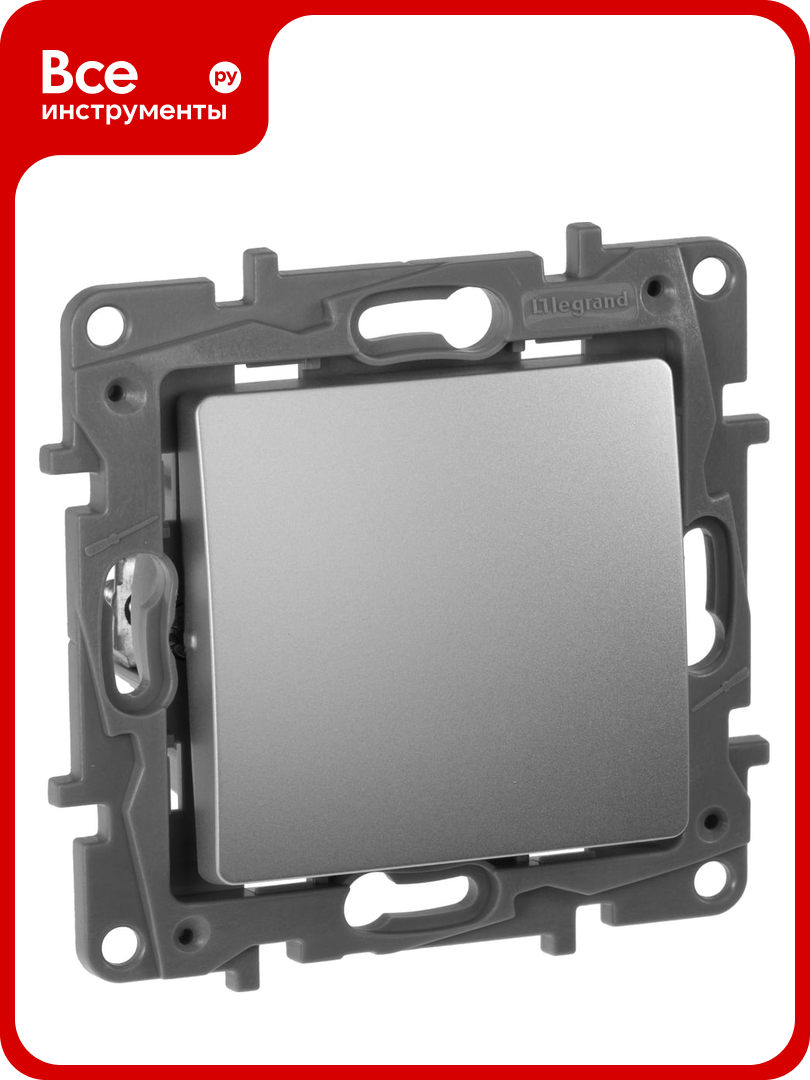 Переключатель Legrand перекрёстный одноклавишный Legrand Etika 10А 250В винтовые зажимы алюминий