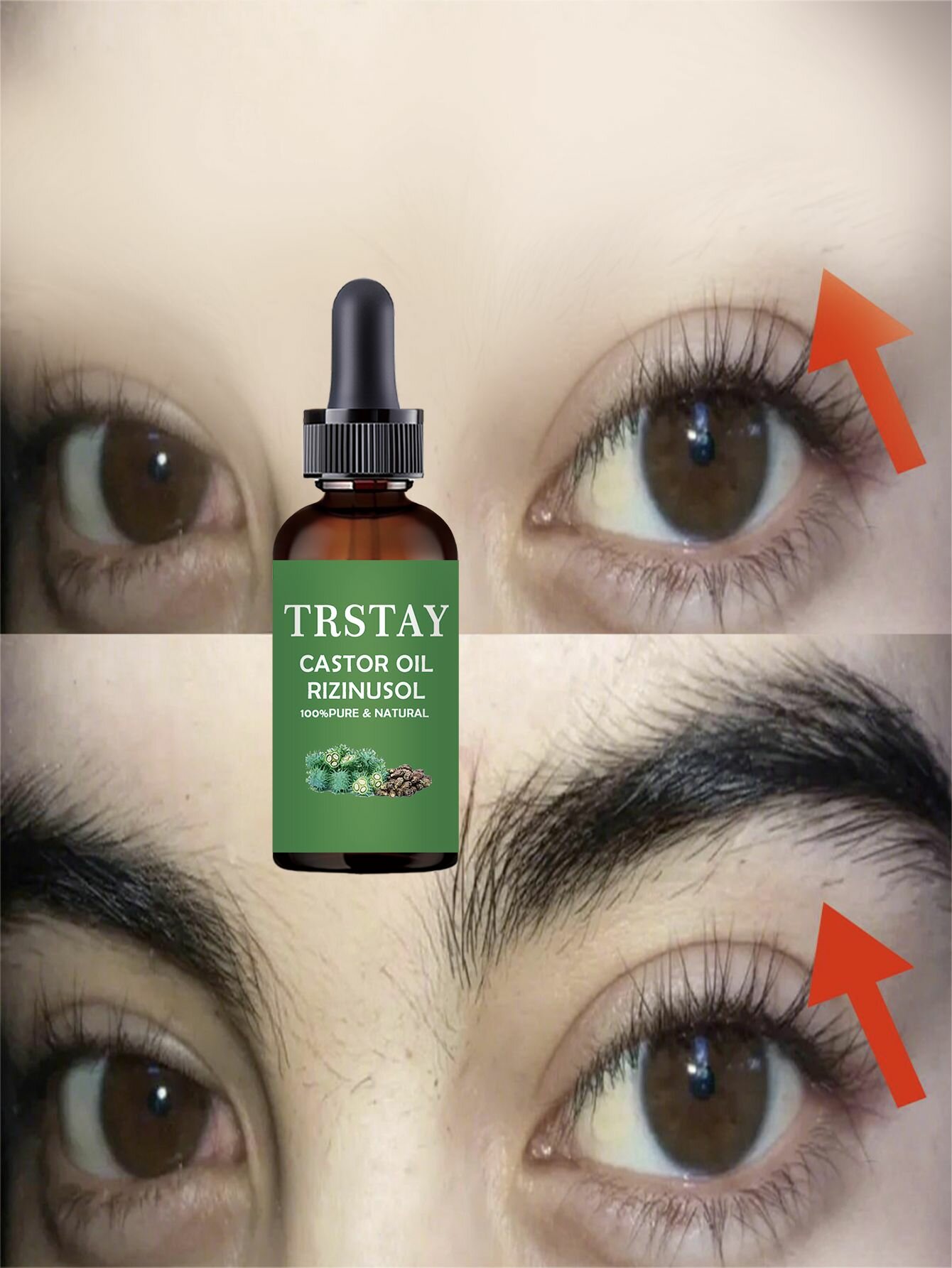 Касторовое масло для волос 100% натуральное Укрепление корней, предотвращение выпадения, интенсивное увлажнение и блеск для всех типов волос