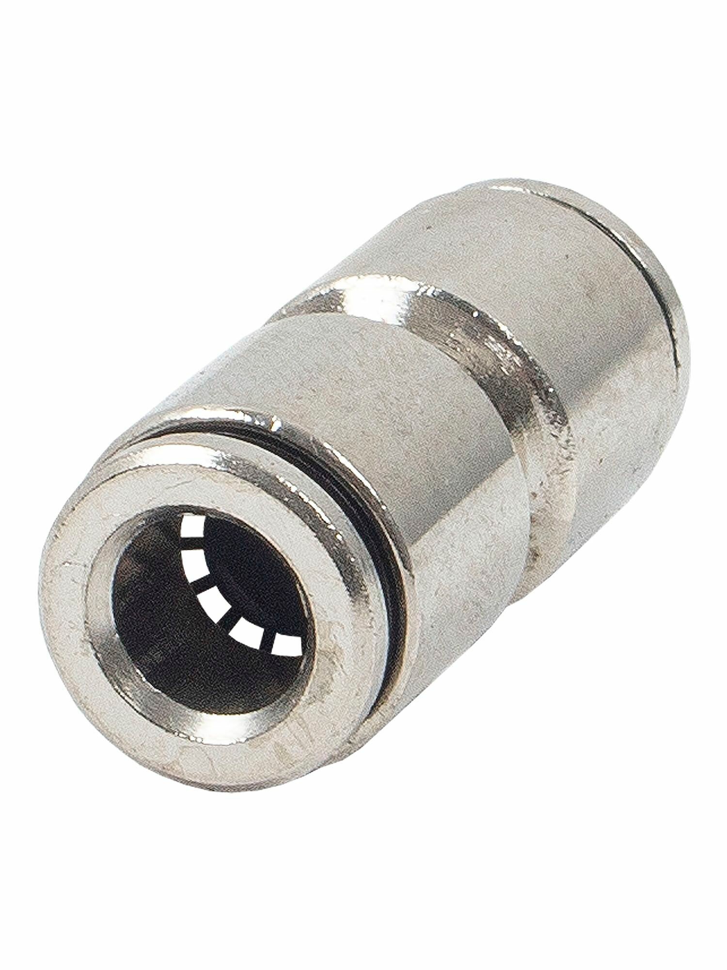 Фитинг соединитель 8мм (MPU08 ) КАМАЗ, МАЗ, МТ3, ЗИЛ, MAN металлический прямой (БелАвтоКомплект, Китай)