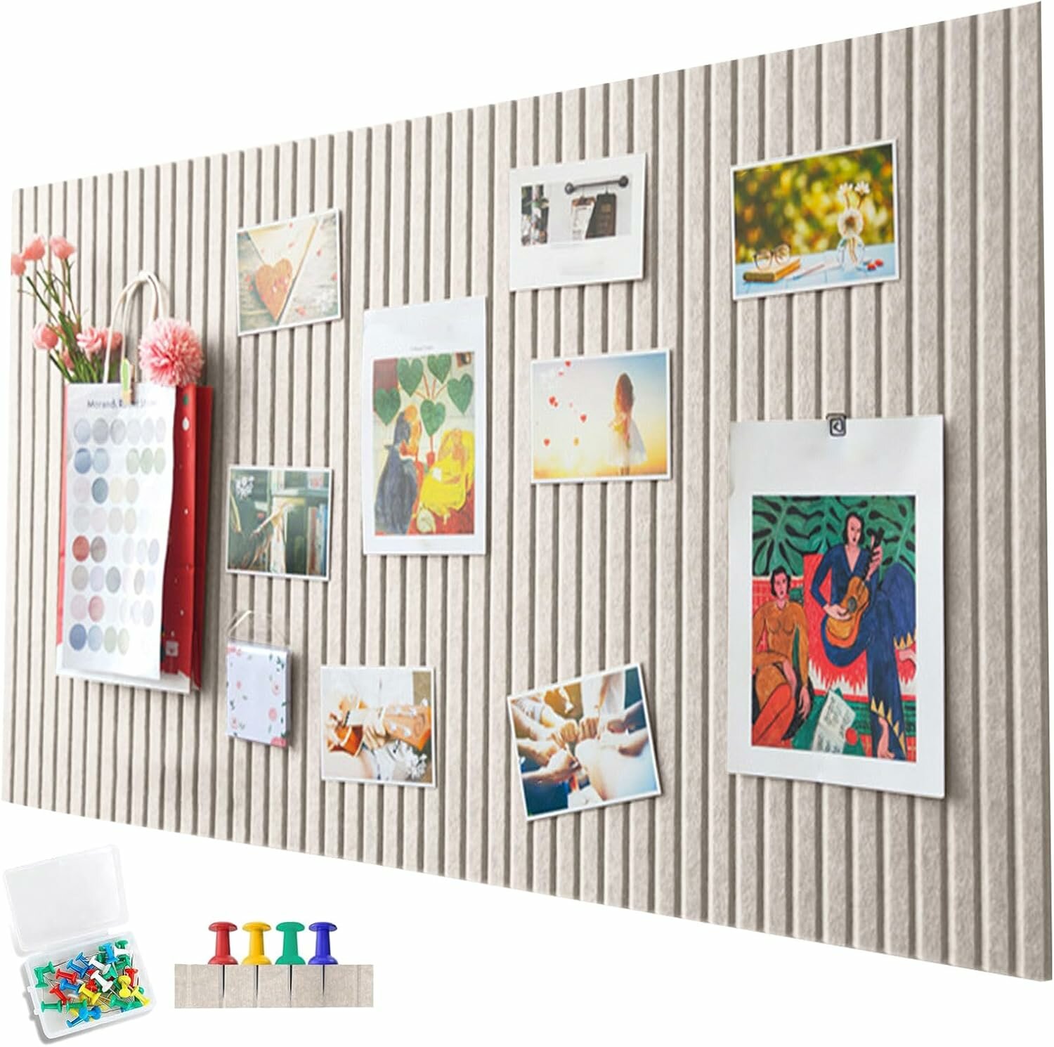 Доска кORK с войлоком 60x40cm толщина 0.9cm складываемая фотодоска с самоклеящейся лентой и войлочными гвоздями для декорации стен доска кORK с войлоком