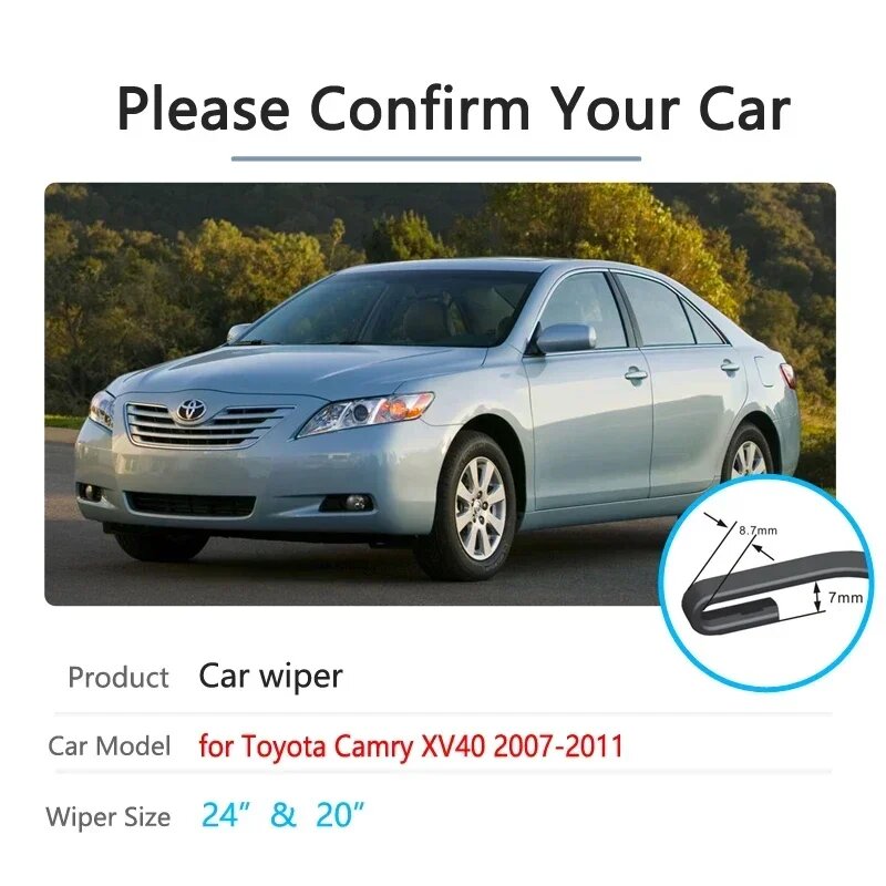 Для Toyota Camry XV40 40, 2007 2008 2009 2010 2011, переднее лобовое стекло, автомобильные аксессуары, щетки, шайба, щетки стеклоочистителя