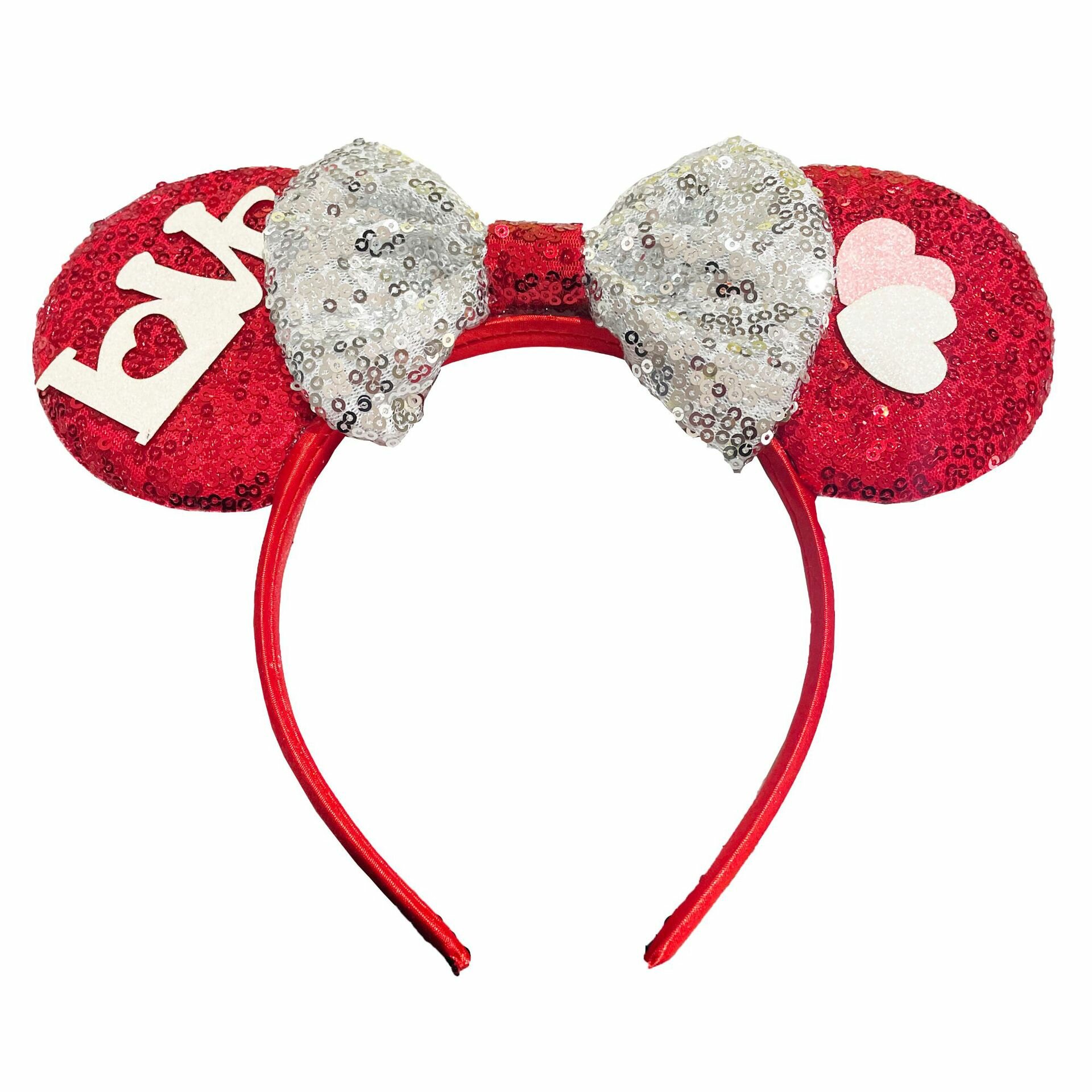 День святого Валентина, повязка на голову с Микки, детская повязка с ушками кролика, бантик, аксессуары для волос, заколка для волос с Микки Маусом