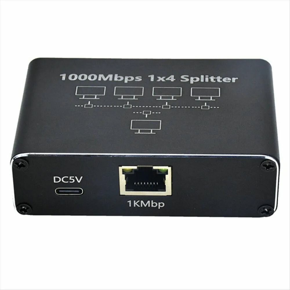 OZFF Разветвитель Ethernet-портов RJ45 1-на-4, подходящий для ноутбуков