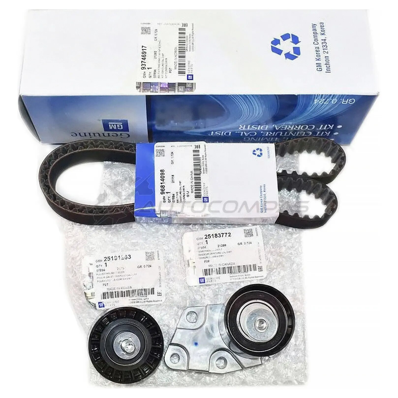 Комплект ремня ГРМ Chevrolet Aveo Cruze Lacetti Rezzo GENERAL MOTORS 50168331 PR9Z7V 25 G90 93746917