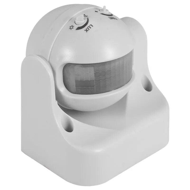 Датчик движения PIR AC110-220V для дома и улицы: регулируемый датчик света и времени, IP44, до 12 м / 180 , "день/ночь".