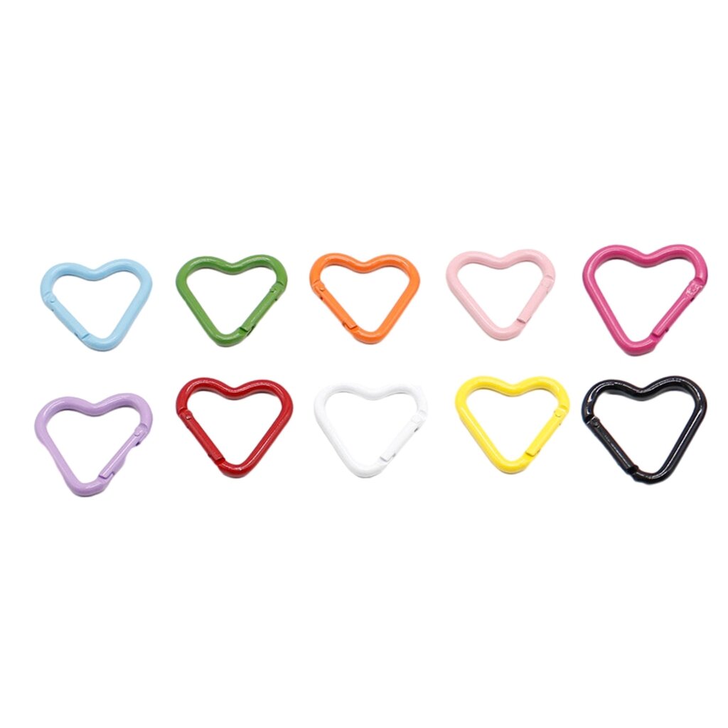 10шт Красочный Карабин В Форме Сердца Легкий Многофункциональный Карабин для Аксессуаров Рюкзаков