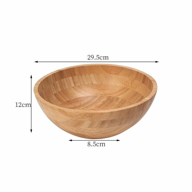 Японская бамбуковая миска для замеса, утолщенная бамбуковая миска, большая деревянная салатница, миска для травяной маски, круглая бамбуковая миска для холодных блюд