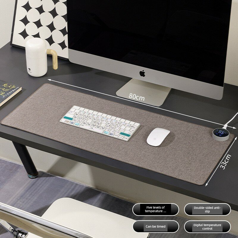 Льняной коврик с подогревом для мыши, обучающий коврик с подогревом для стола, универсальный офисный компьютерный