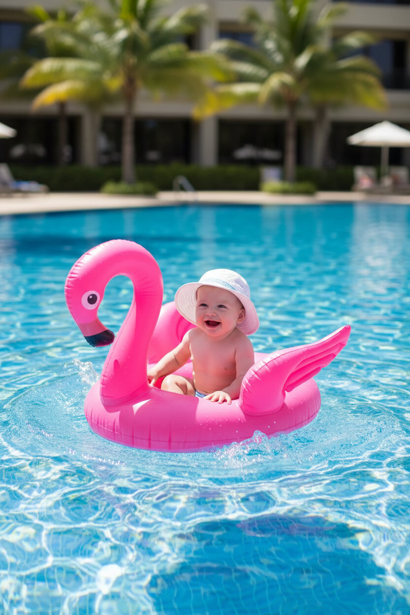 Детский круг с ножками "Розовый фламинго" для детей 1-4 лет. Круг для самых маленьких