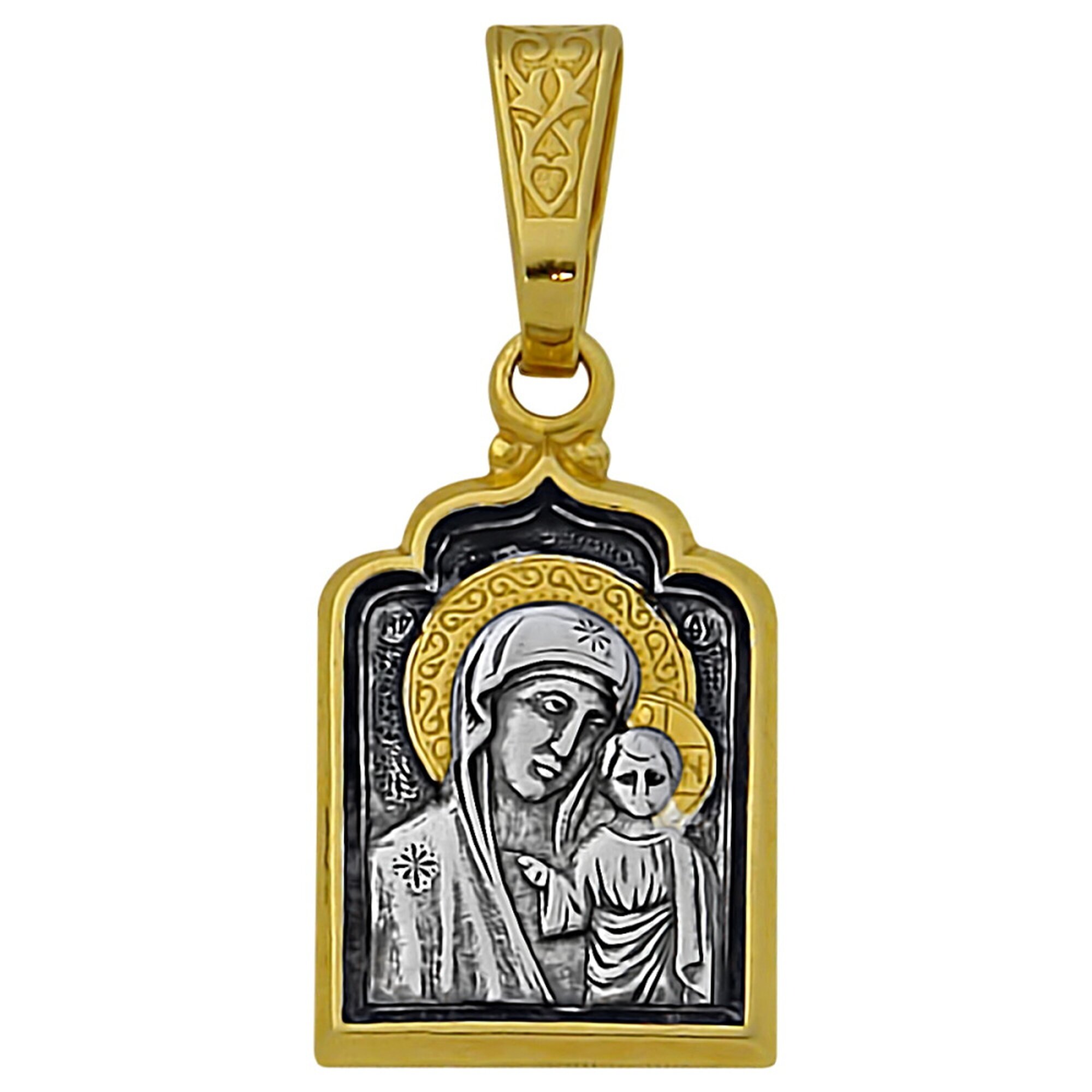Иконка, серебро, 925 проба, золочение