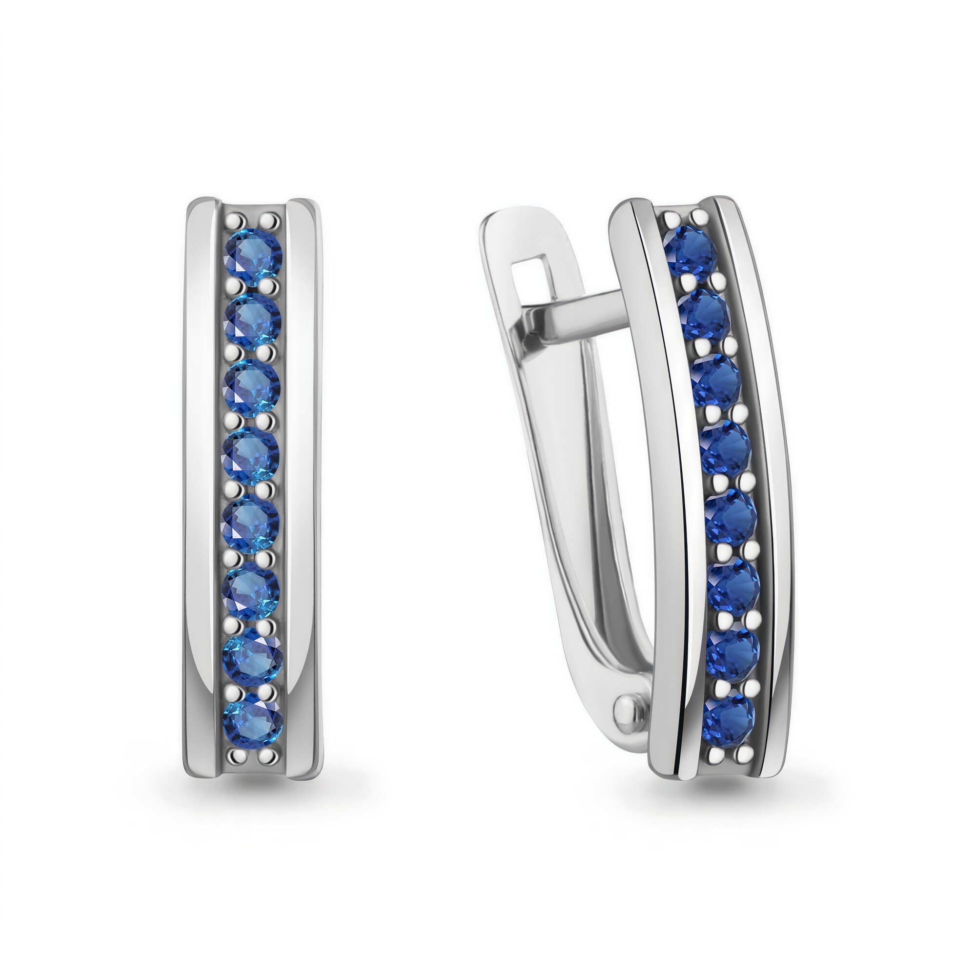 Серьги, серебро, 925 проба, родирование