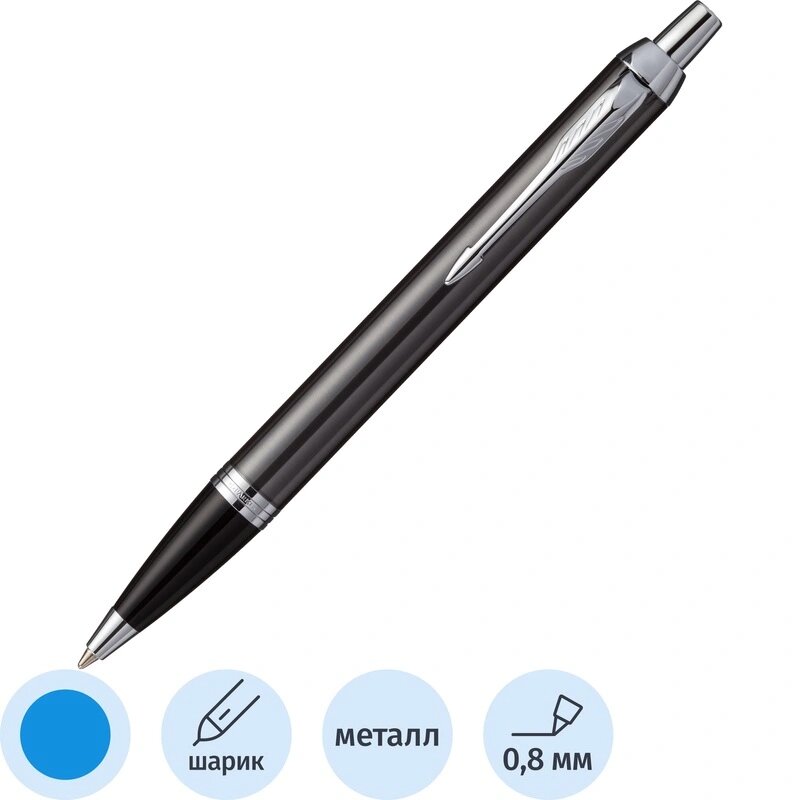 Ручка шариковая PARKER IM Metal Core Dark Espresso CT синий 1931671 Китай