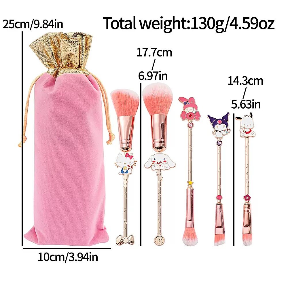 Набор кистей для макияжа MINISO Hello Kitty 5 шт, Makeup Brush