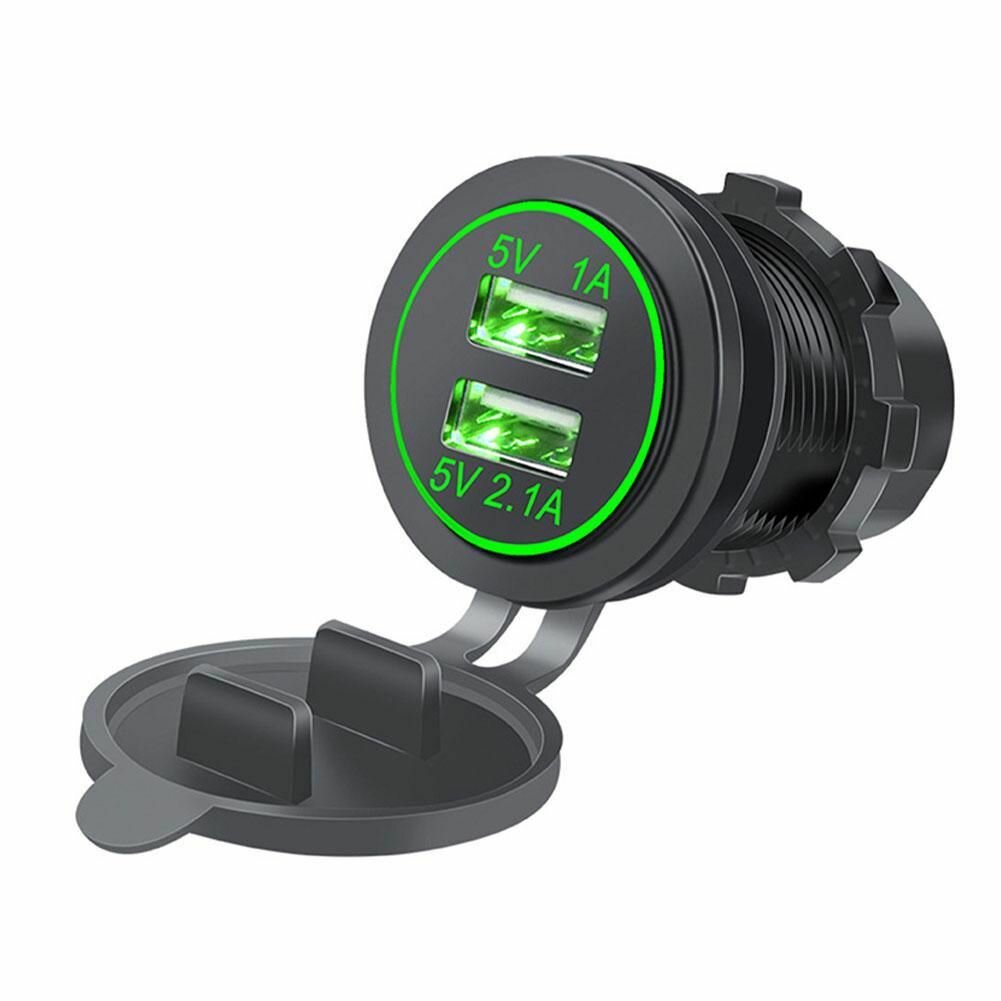 Розетка USB встраиваемая в авто 12V / 24V (DC 5V, 4.2А) 2USB