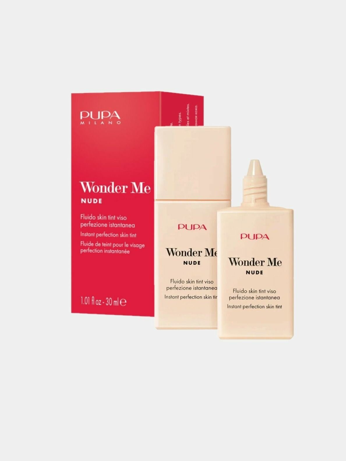 PUPA Тональная основа Skin Tint для лица WONDER ME NUDE тон 030 Песочный