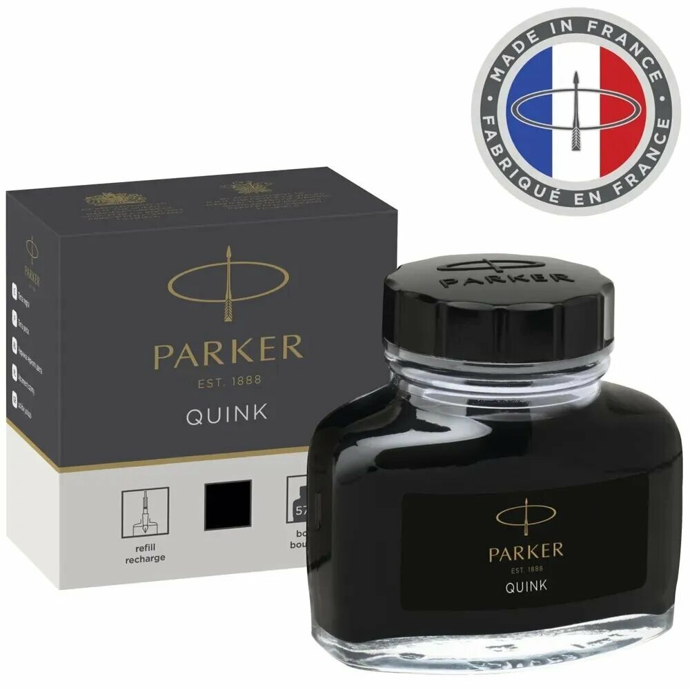 Флакон чернил Parker для перьевой ручки, черный цвет, 57 мл