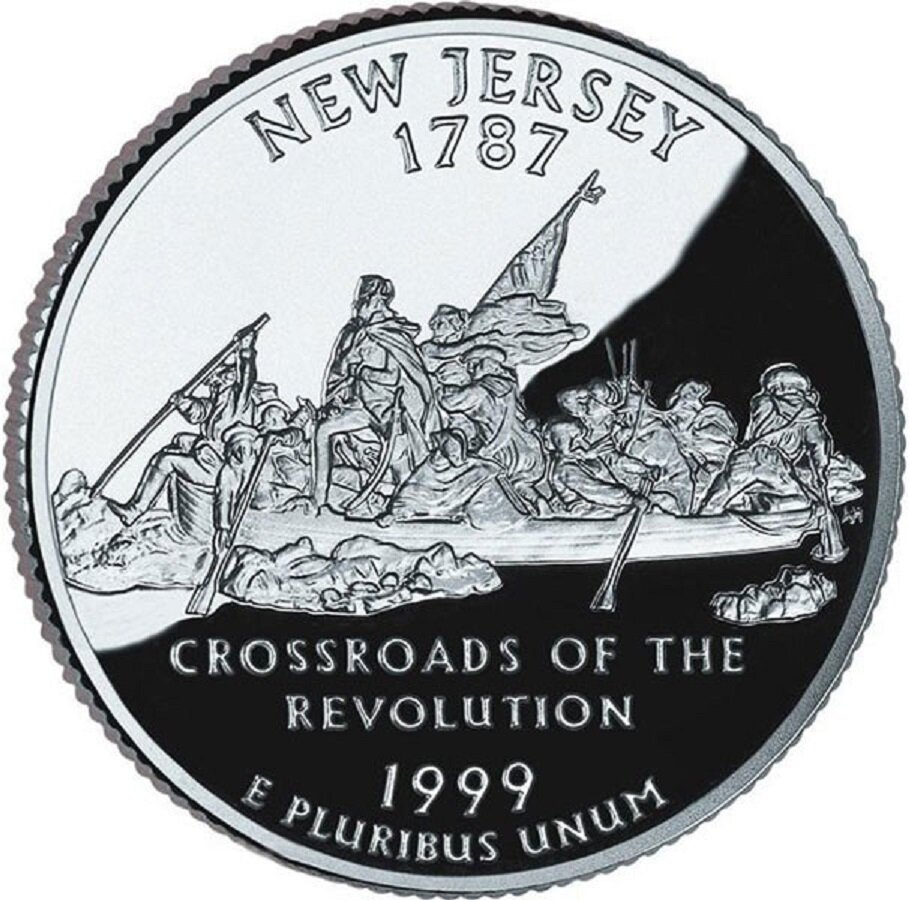 Монета номиналом 25 центов США, Нью-Джерси, 17 мая 1999 г. Состояние UNC (25C-003)