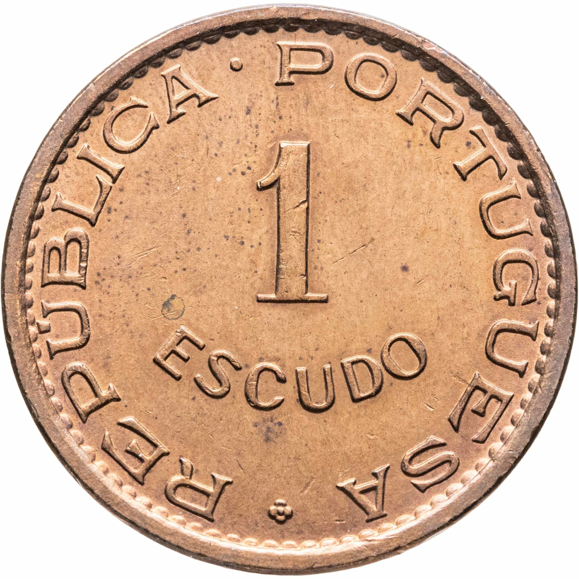 Ангола Португальская 1 эскудо escudo 1974, Бронза, в сохранности AU-UNC