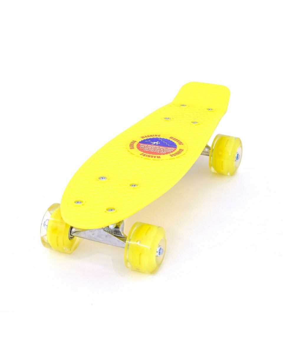 Скейт Penny Board 41см, желтый, светящиеся PU колеса, для детей и подростков