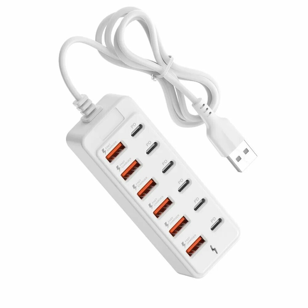 12-в-1 USB и Type-C разветвитель для зарядки