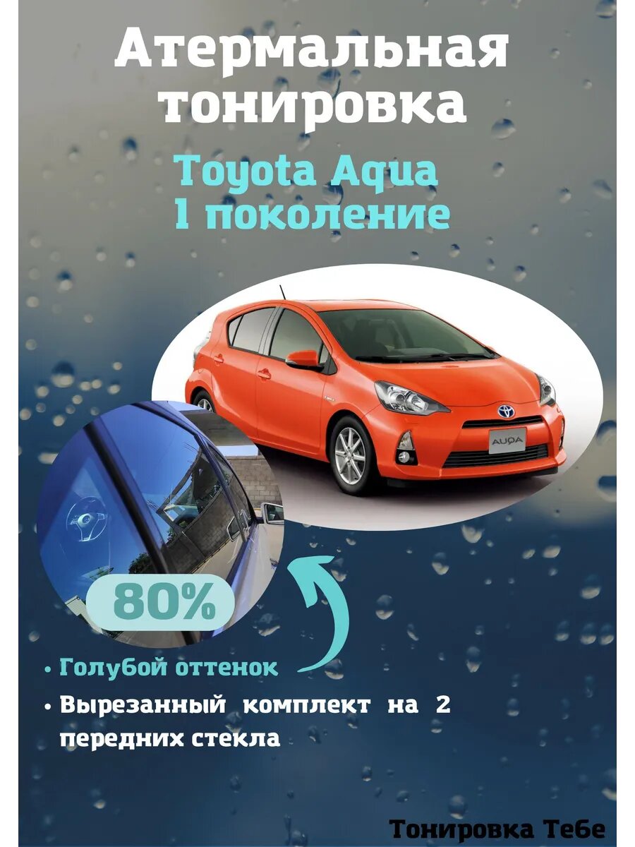 Атермальная тонировка Toyota Aqua 1 поколение 80% голубая
