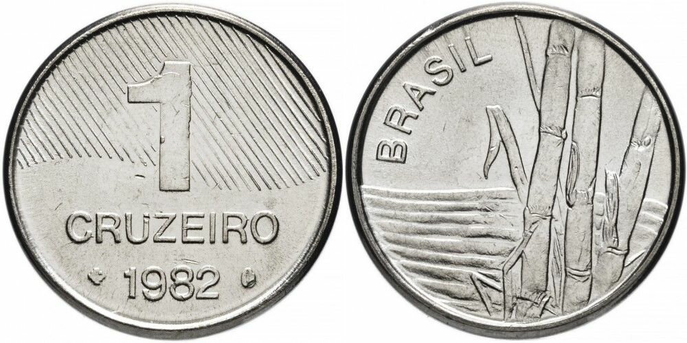 Бразилия 1 крузейро, 1979 - 1984 Сахарный тростник XF