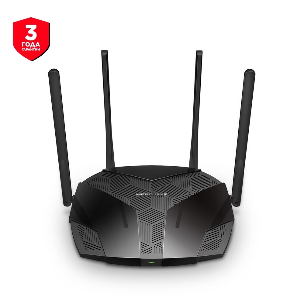 Wi-Fi роутер двухдиапазонный Mercusys MR70X, AX1800, черный (MR70X)