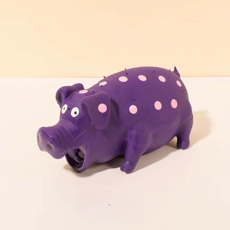 Игрушка для собак Свинья пищалка, фиолетовая, для маленьких пород, 200x100x100 мм