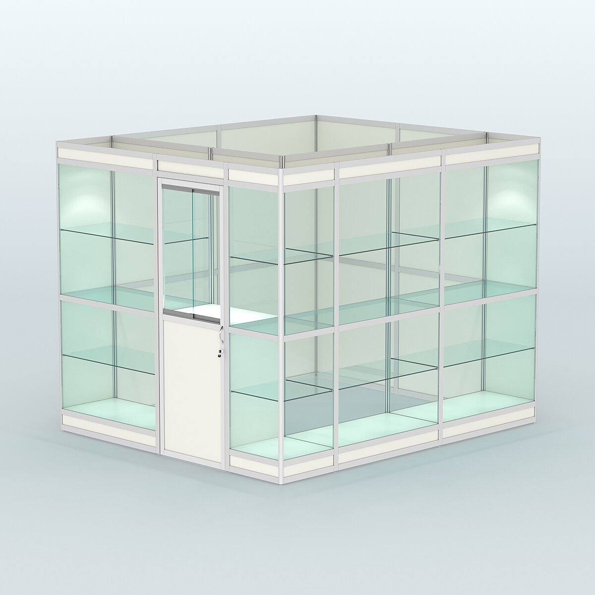 Павильон из профиля угловой №4в (5,5 кв. м), Белый