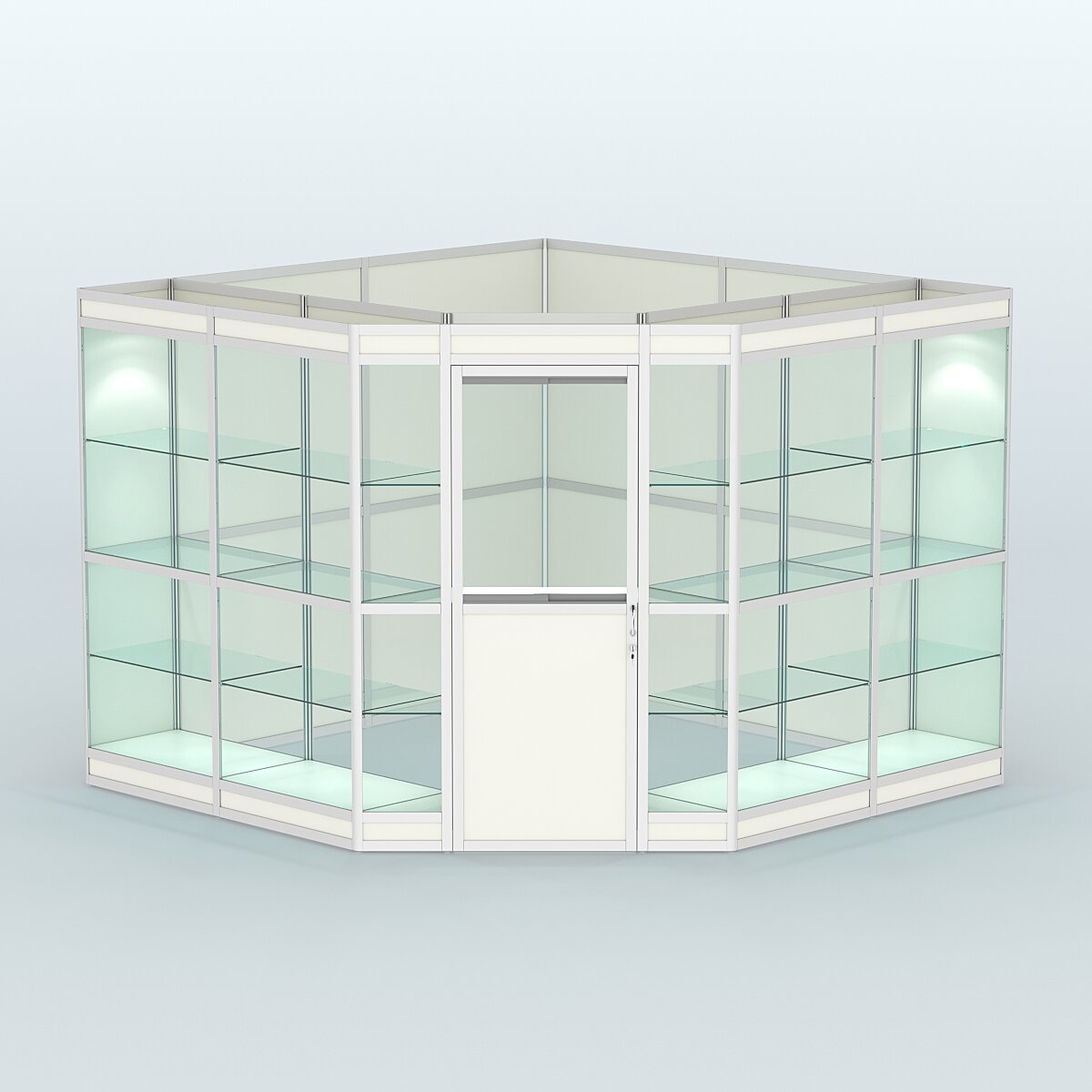 Павильон из профиля угловой №8в (9 кв. м), Белый