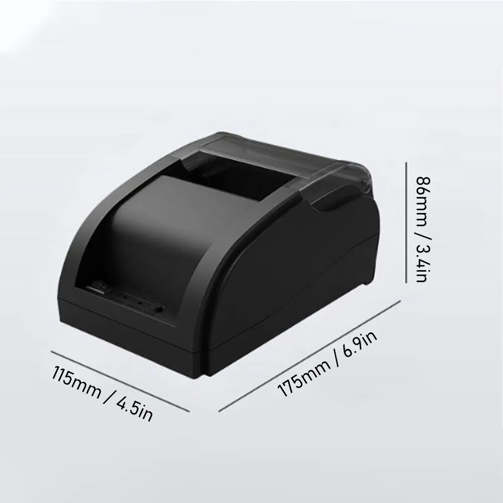 Принтер для чеков , черный матовый - комплект с USB-кабелем и адаптером — фото 1