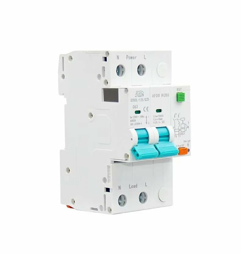 Автоматический выключатель AFDD RCBO для защиты от дуговых замыканий 2P+N 16A