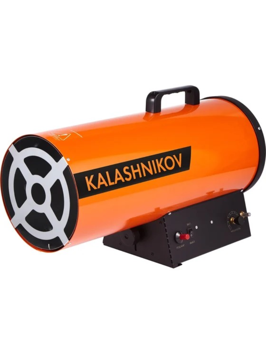 Тепловая пушка газовая KALASHNIKOV KHG-40, Мощность обогрева 33 кВт, Площадь 330 м2, Пьезорозжиг, Оранжевый