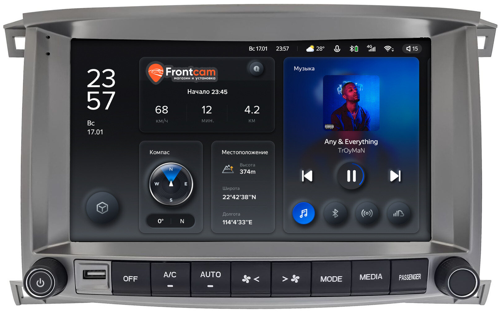 Штатная магнитола Lexus LX 470 2002-2007 (авто с монитором) Teyes X1 WIFI 2/32 10" RM-10-1220 Android 8.1 (DSP, IPS, AHD)