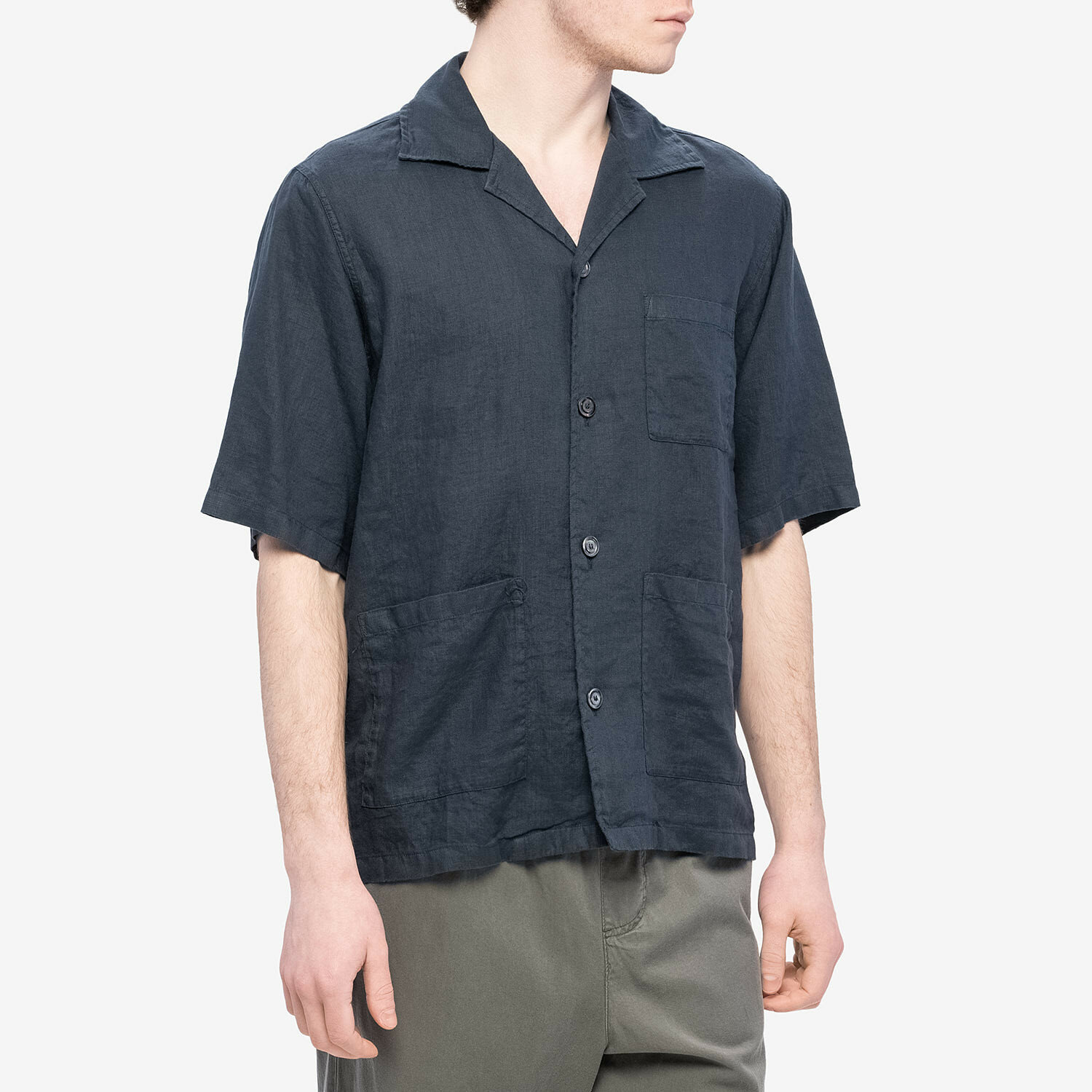 Рубашка Aspesi Рубашка Aspesi Camicia Ago Linen, размер L, navy — фото 1