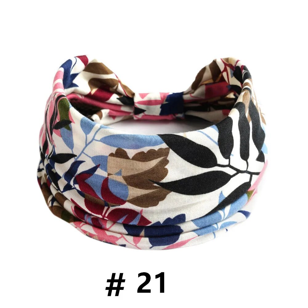 Повязки на голову в стиле бохо для женщин, хлопковые широкие повязки на голову, эластичная повязка для волос, нескользящая повязка для тренировок, йоги, бега, тюрбан, повязка на голову, аксессуары для волос