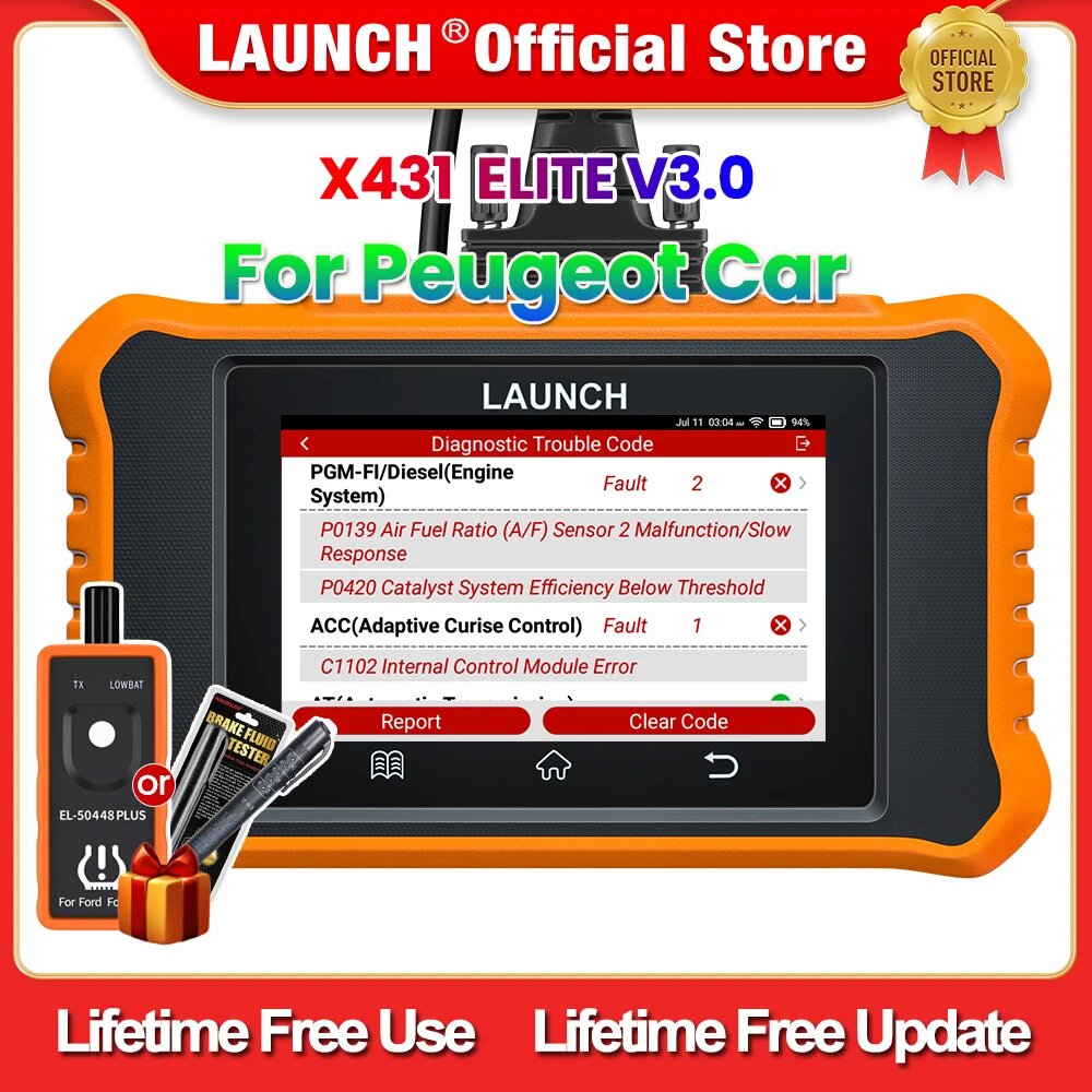 【для Peugeot/Citroën】2026 LAUNCH X431 ELITE V3.0 — Двунаправленный диагностический сканер, полнофункциональный диагностический сканер для всех систем, кодирование ЭБУ