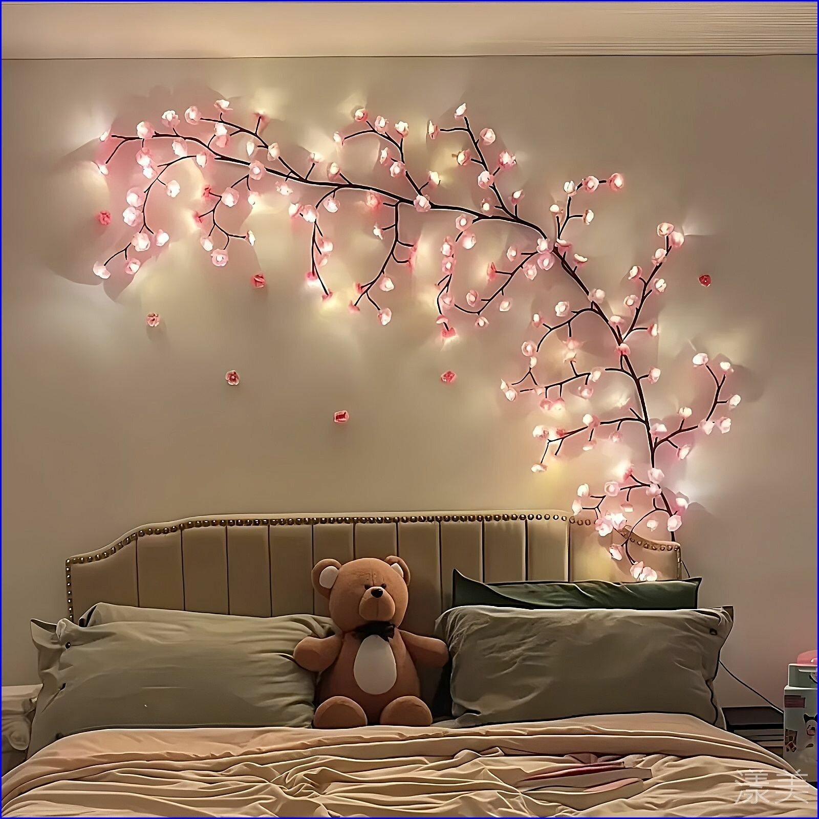 Эксклюзивная светодиодная композиция в виде цветущей сакуры для самостоятельной сборки, предназначенная для декора изголовья, стен, зеркал и фотосъемки, с восемью режимами свечения и питанием от USB