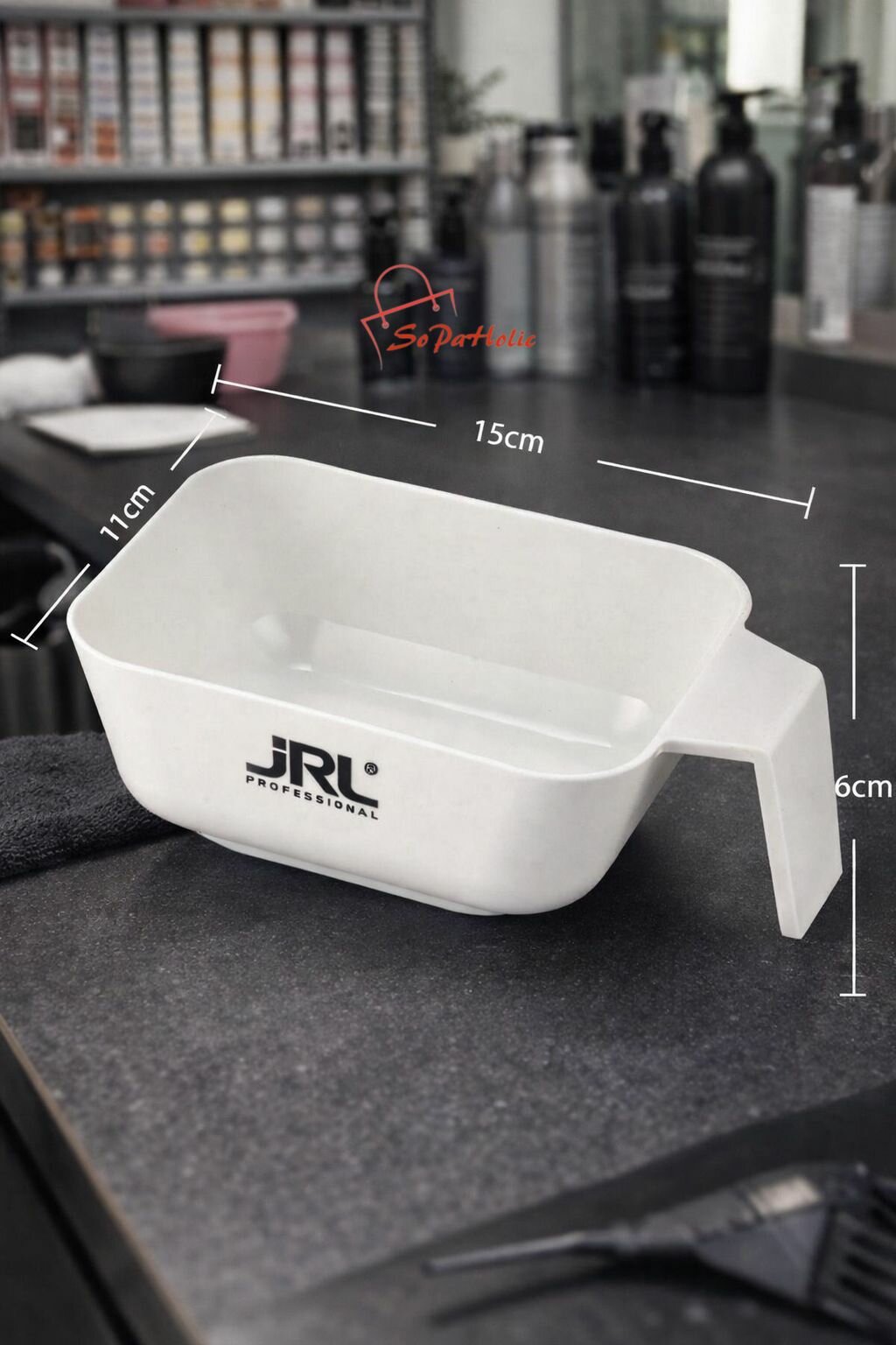 Чаша для окрашивания волос JRL Professional, зеркальная, с ручкой