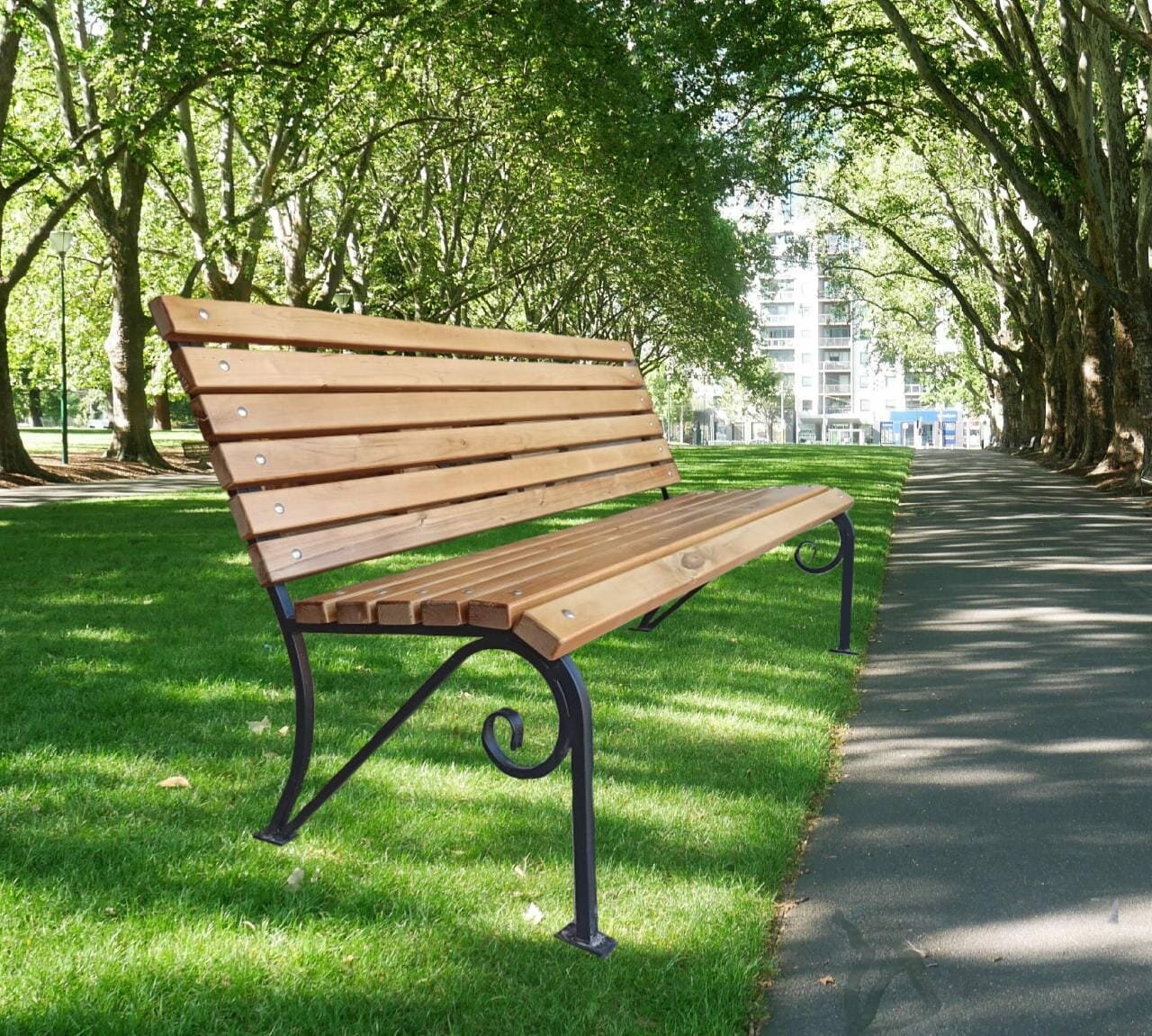 Скамейка Азалия 1,2м, без подлокотника, цвет палисандр