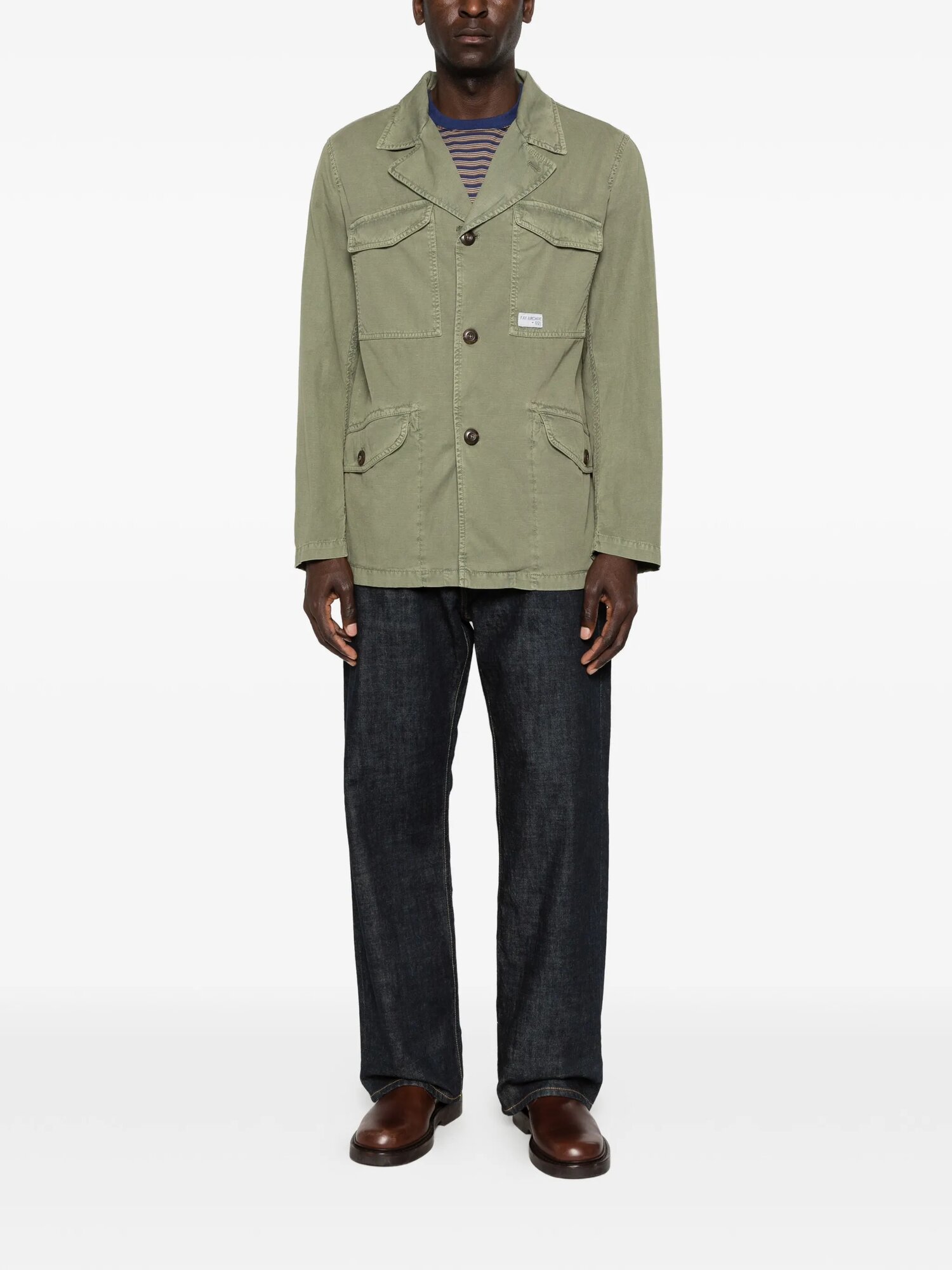 Куртка FAY Logo-patch jacket, размер M, green — фото 1