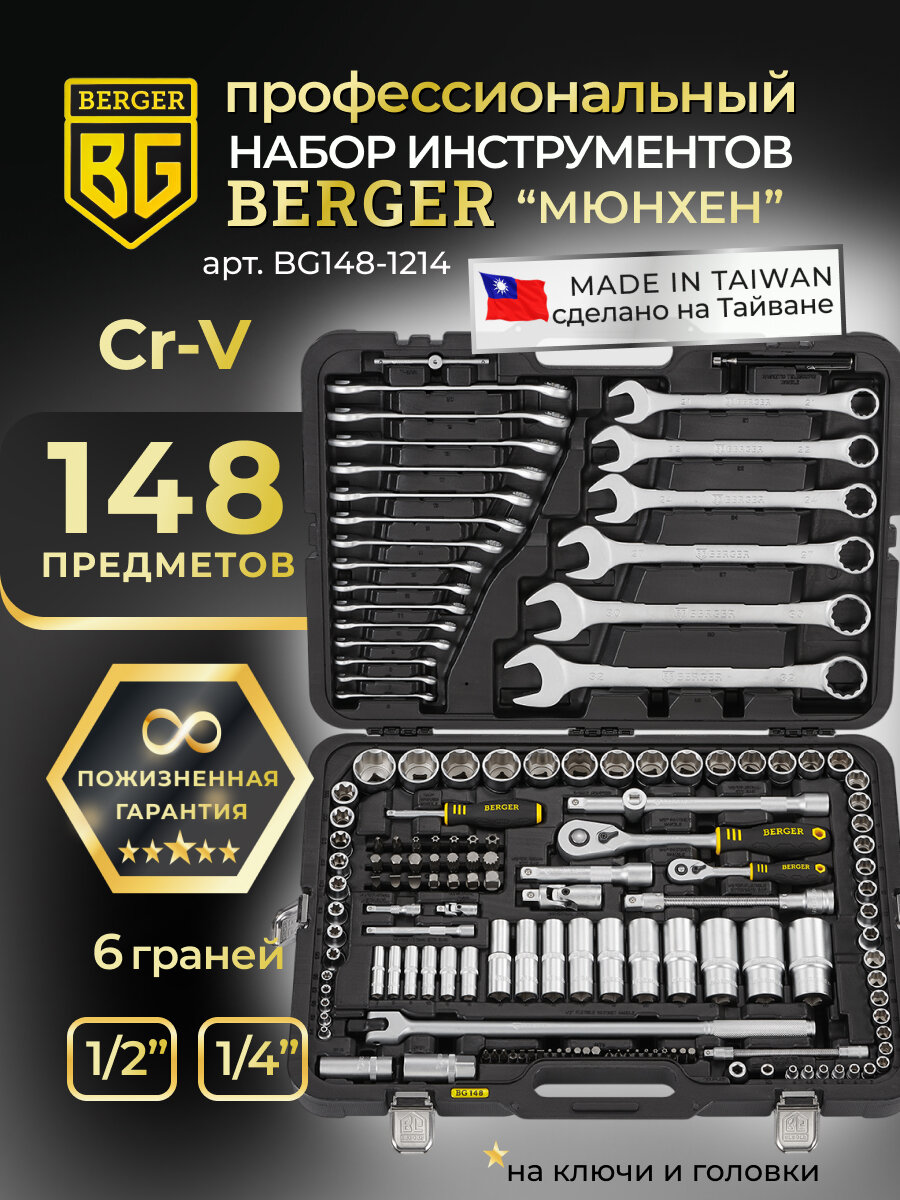 Набор инструментов BERGER 148 предметов "мюнхен"