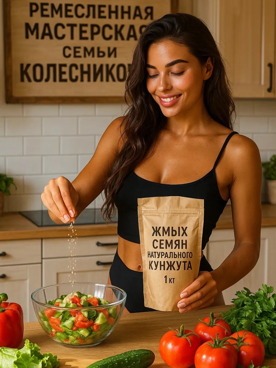 Обезжиренный жмых семян натурального кунжута-1000 г