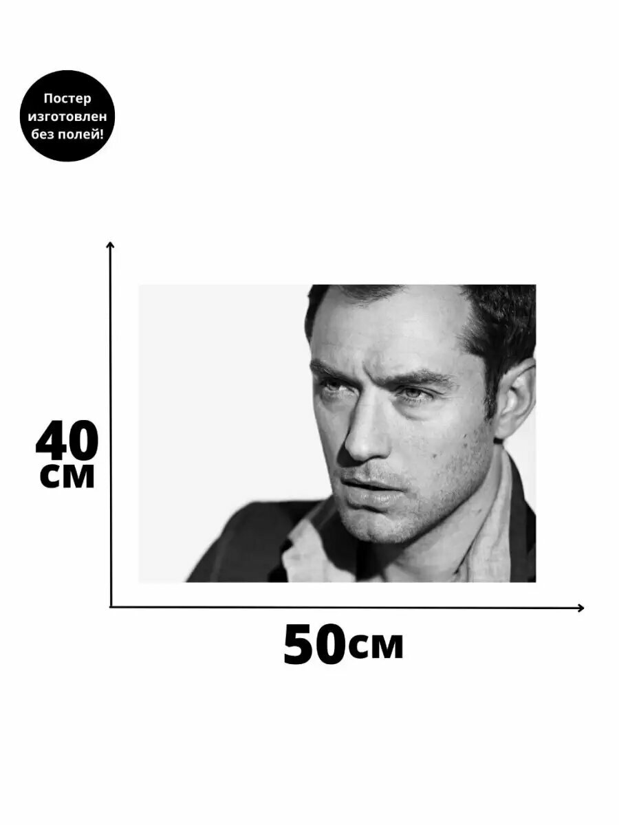 Постер Джуд Лоу, 50 x 40 см (без полей), материал бумага, без рамы