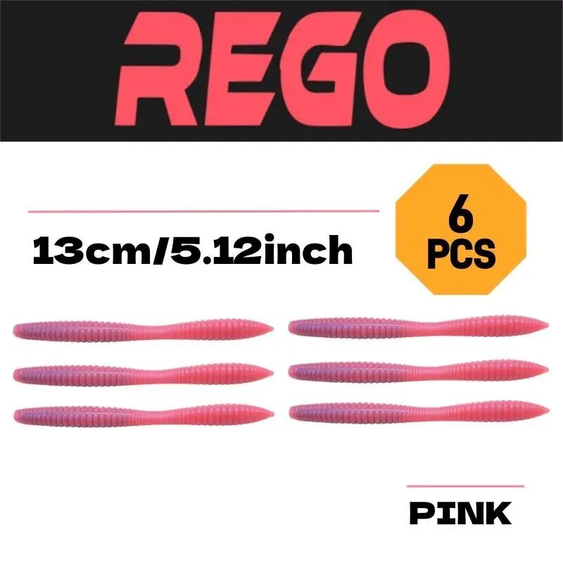 Розовые приманки Rock Worm 13см/5.12" (6шт)