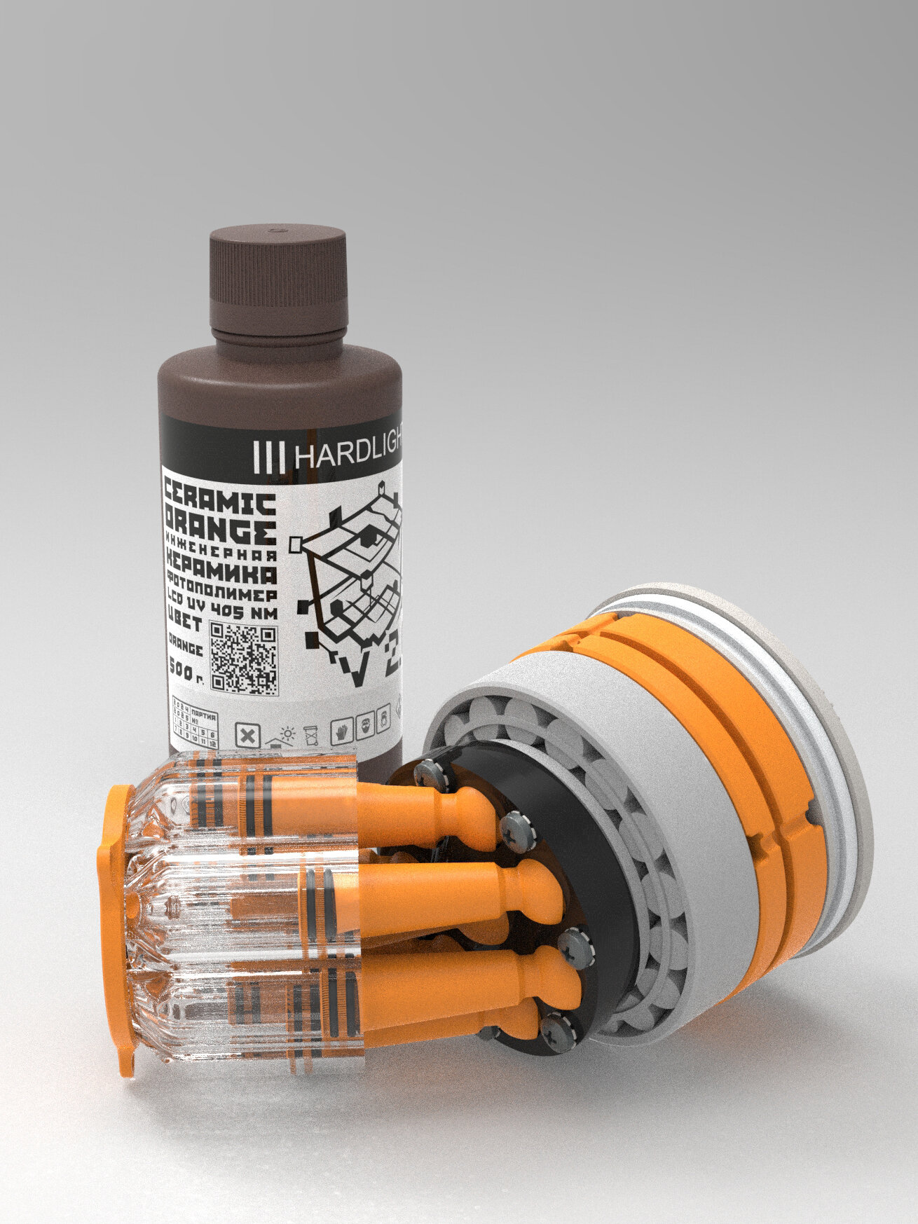Фотополимер "Модельный" CERAMIC ORANGE V 2.0 500 г Оранжевый, 405 нм УФ