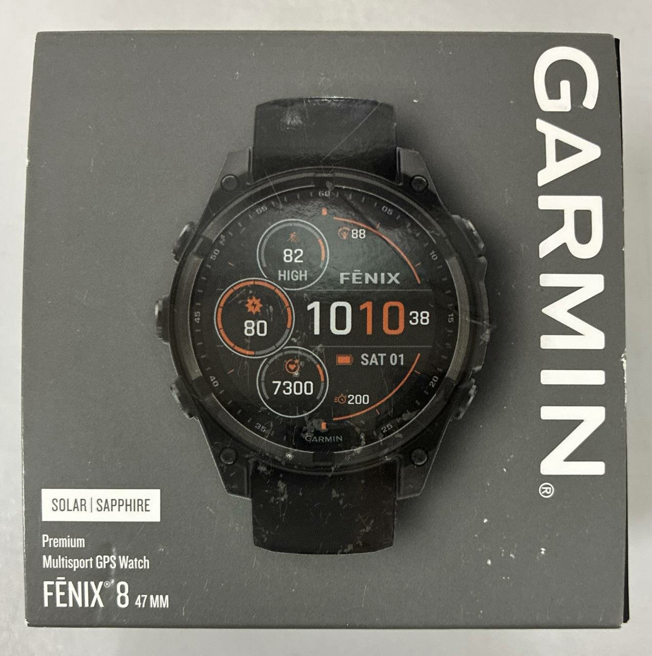 Умные часы Garmin Fenix 8 47 mm, Solar Sapphire, Carbon Gray DLC Titanium with Black/Pebble Gray (010-02906-11)