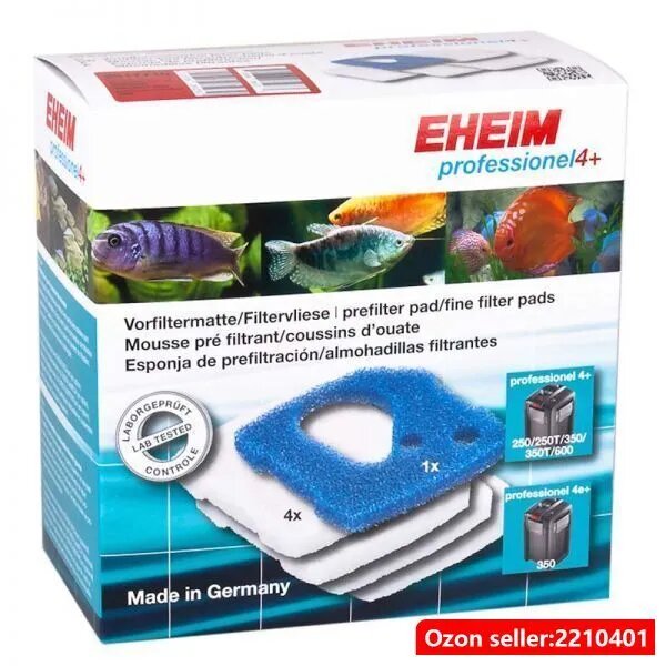 EHEIM Наполнитель для PROFESSIONEL 4+ (2271/2273/2275), prof 4e+ (2274), prof 5e 350 (2274) набор 1 губка синяя грубой очистки + 4 губки синтепон